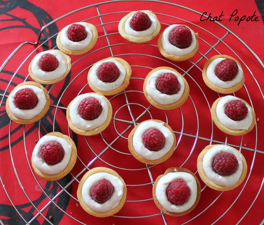Mini tartelettes Choco-Caramel et mini tartelettes aux framboises