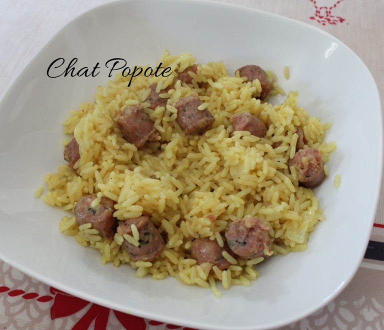 Riz au curry et chipolatas (cookeo)