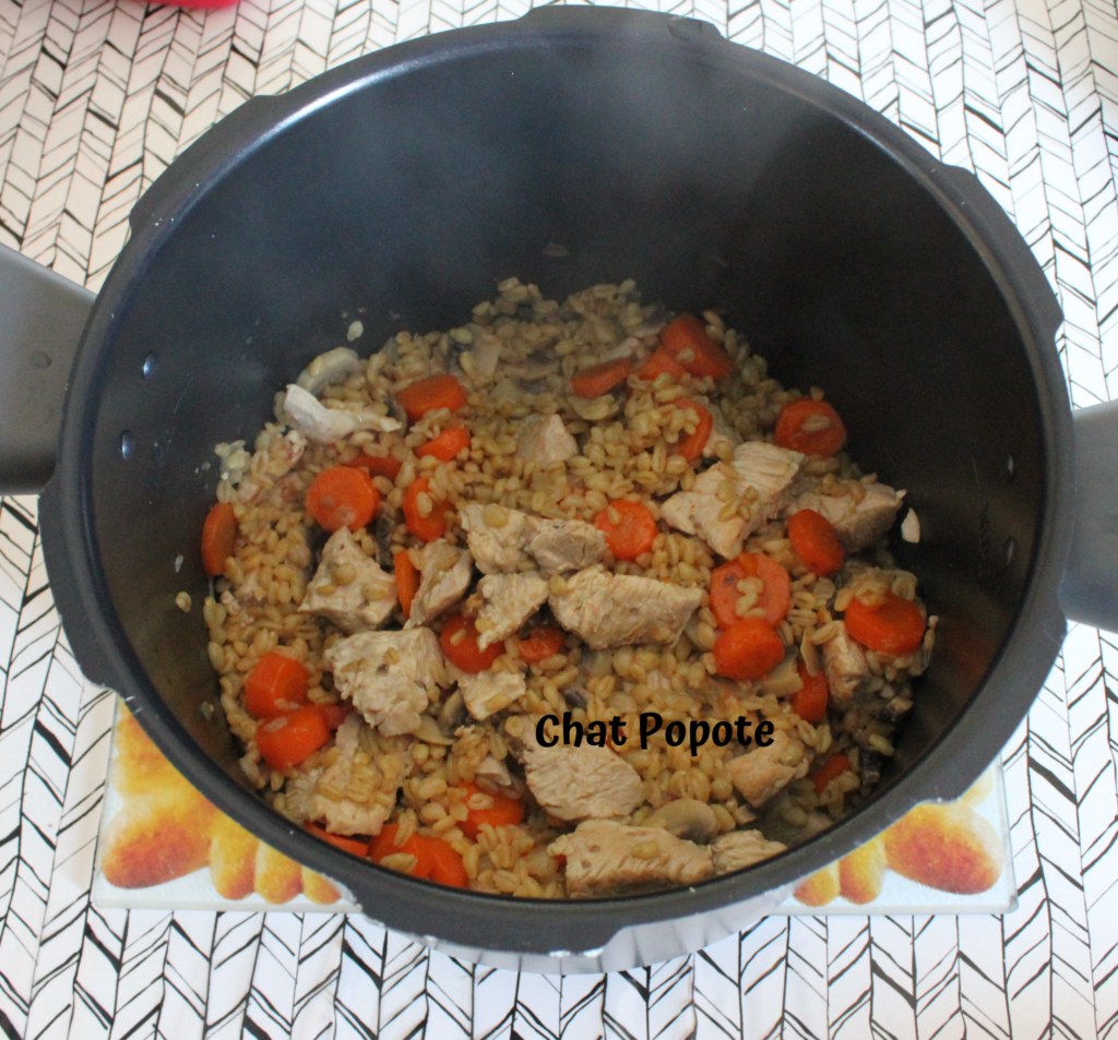 One pot blé, dinde et carottes/champignons (cookeo)